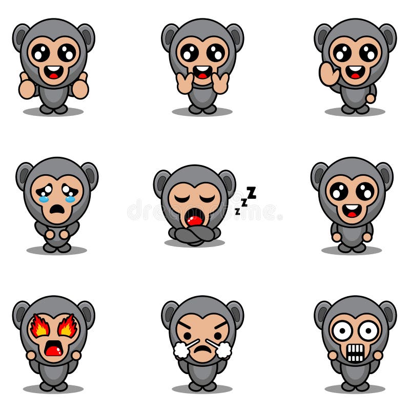 Gorilla Mascot Costume Expression Set Stock Vector - Illustration of ... Gorilla Mascot Costume Expression Set Stock Vector - Illustration of ...