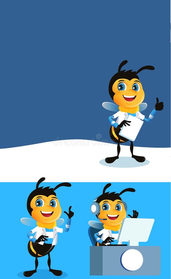 Blue Bee stock illustration. Illustration of honey, kids - 1077286