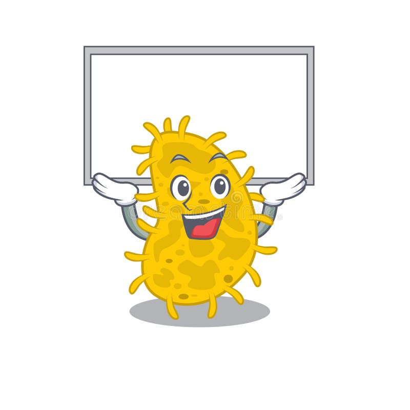 Mascot Design of Bacteria Spirilla Lift Up a Board Stock Vector ...