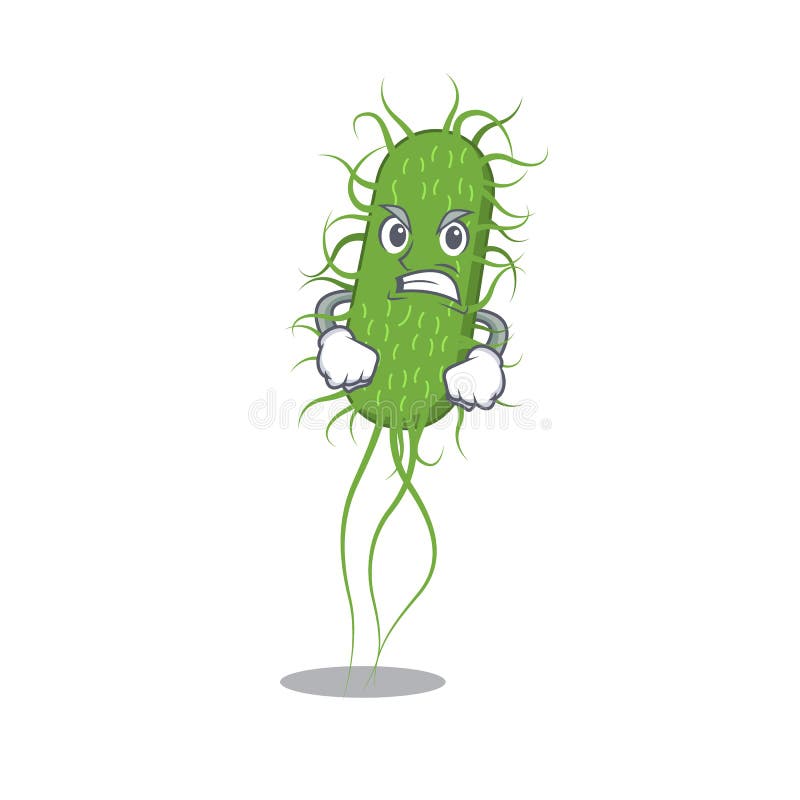 Mascot Design Concept of E.coli Bacteria with Angry Face Stock Vector ...
