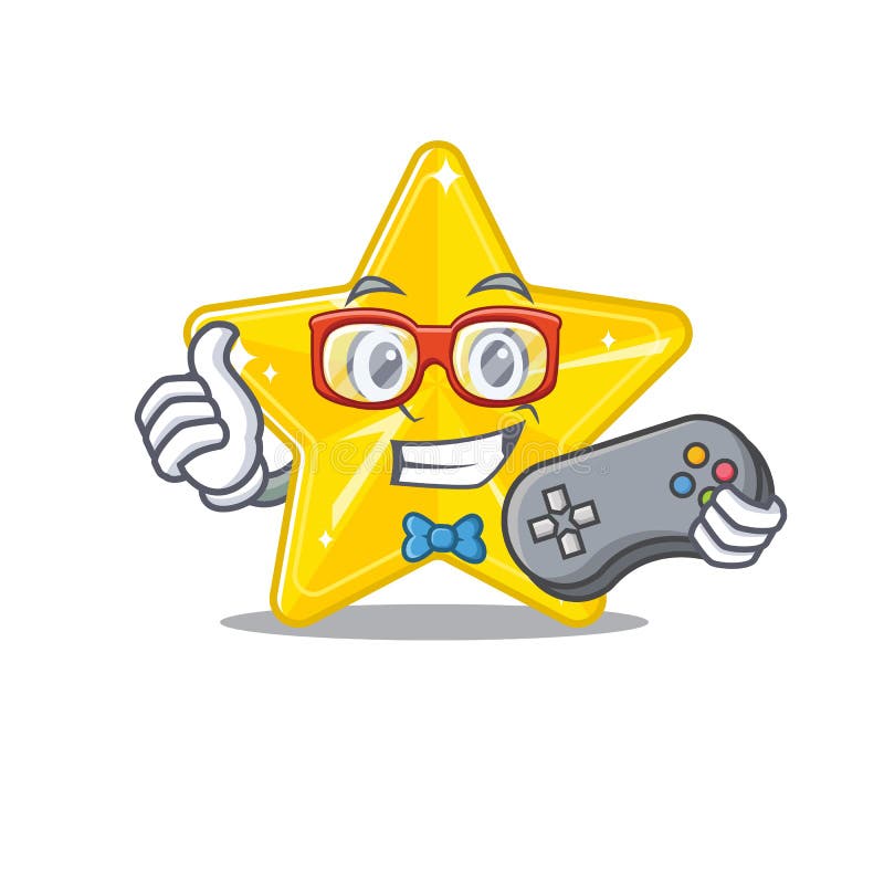 Mascot Design Concept of Shiny Star Gamer Using Controller Stock Vector ...