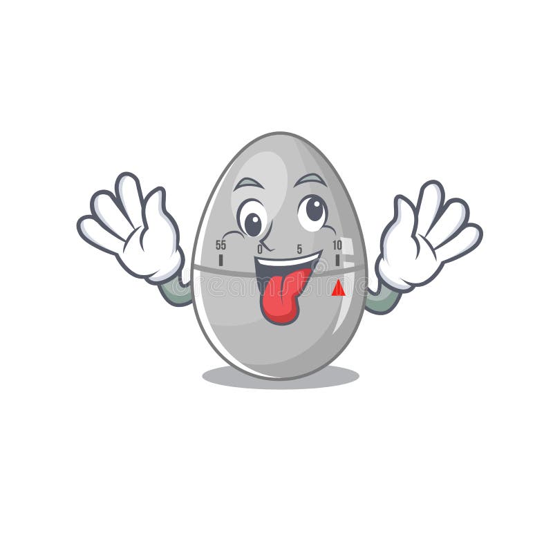 A Mascot Design of Egg Kitchen Timer Having a Funny Crazy Face Stock ...