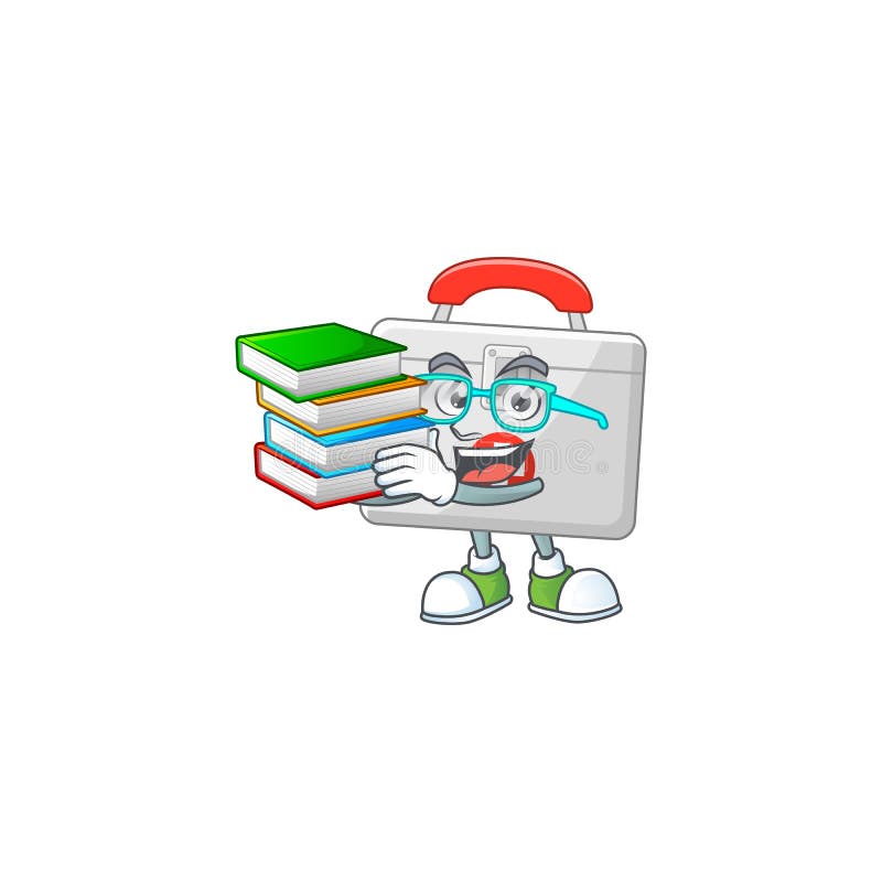 A Mascot Design of First Aid Kit Student Character with Book Stock ...