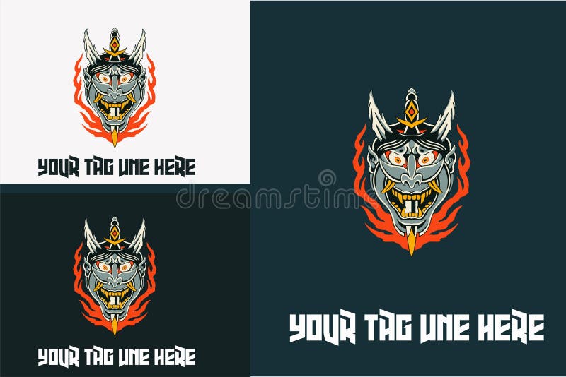 Mascot Design of Head Devil and Flame Vector Stock Vector ...