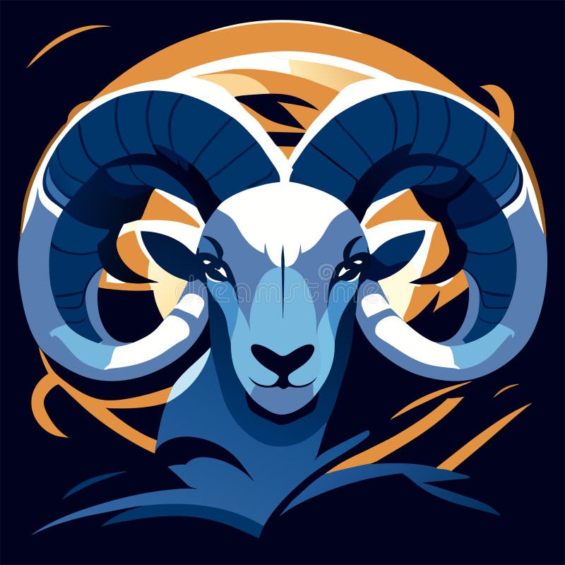 Mascot Design with a Head of a Ram. Vector Illustration Stock Vector ...