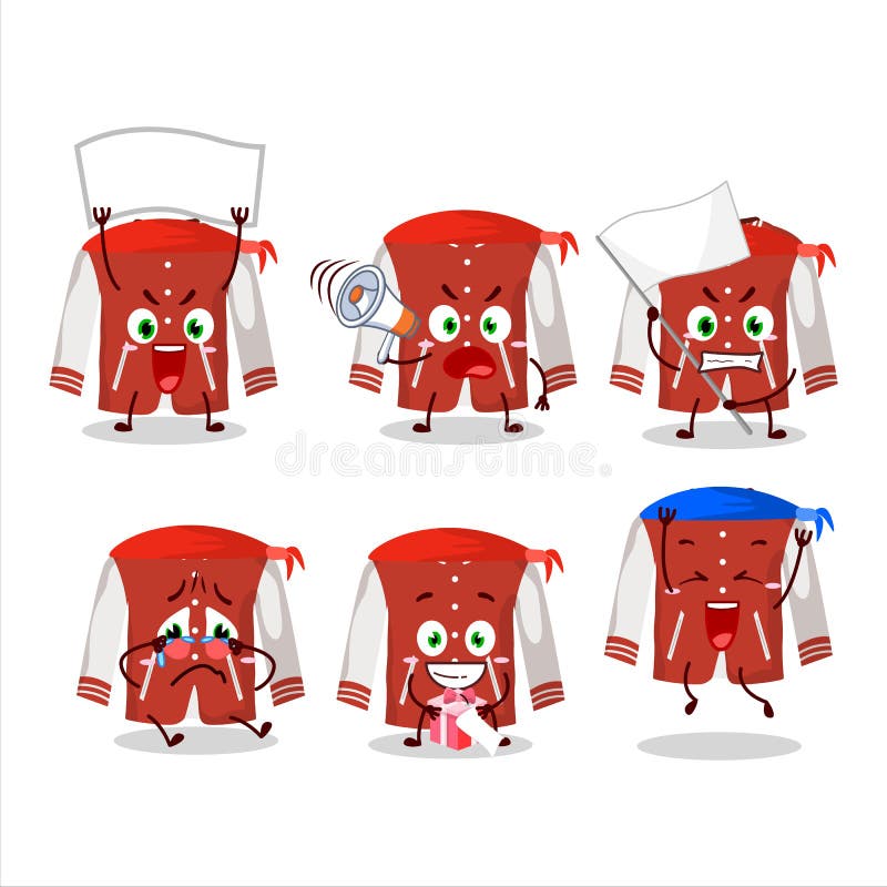Mascot Design Style of Red Baseball Jacket Character As an Attractive ...