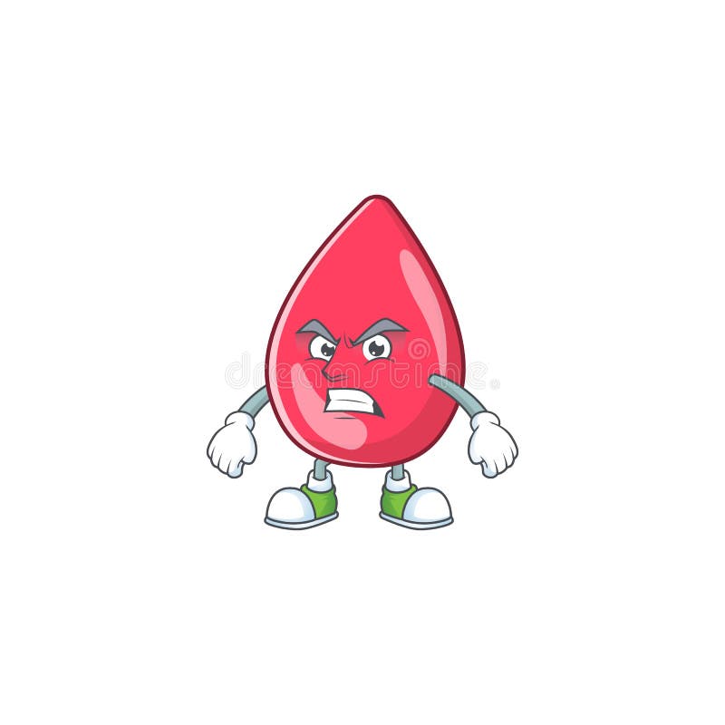 Mascot Design Style of Red Blood with Angry Face Stock Vector ...