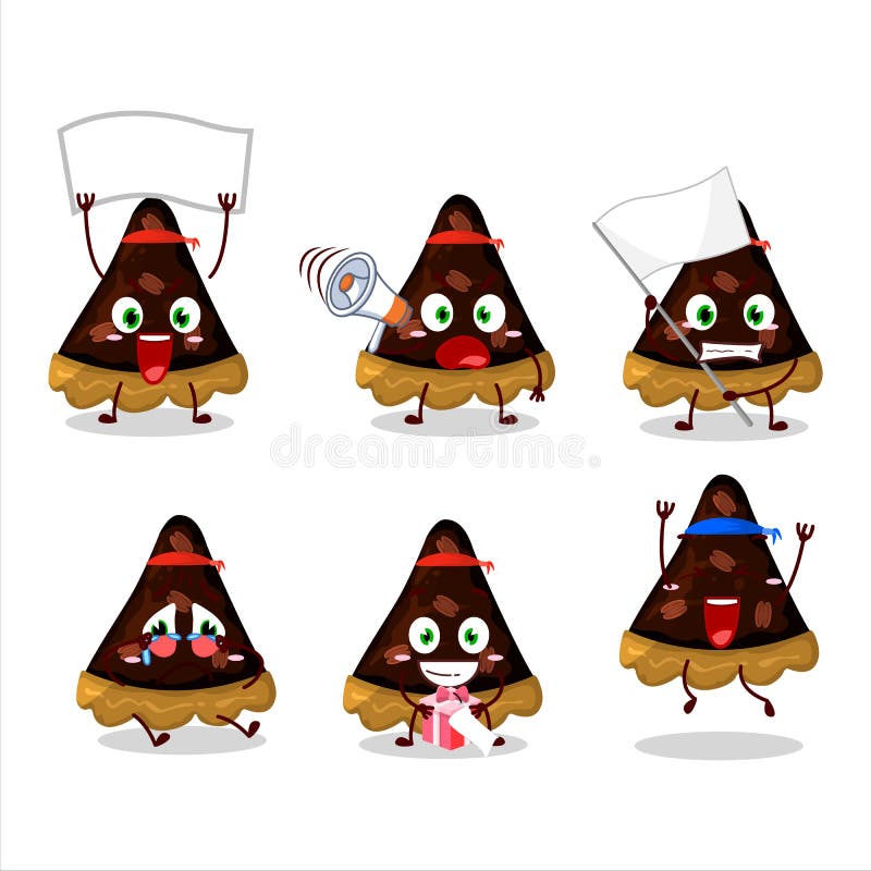 Mascot Design Style of Slice of Pecan Pie Character As an Attractive ...