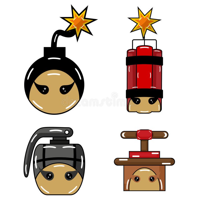 Mascot face bomb stock vector. Illustration of drawing - 207805099