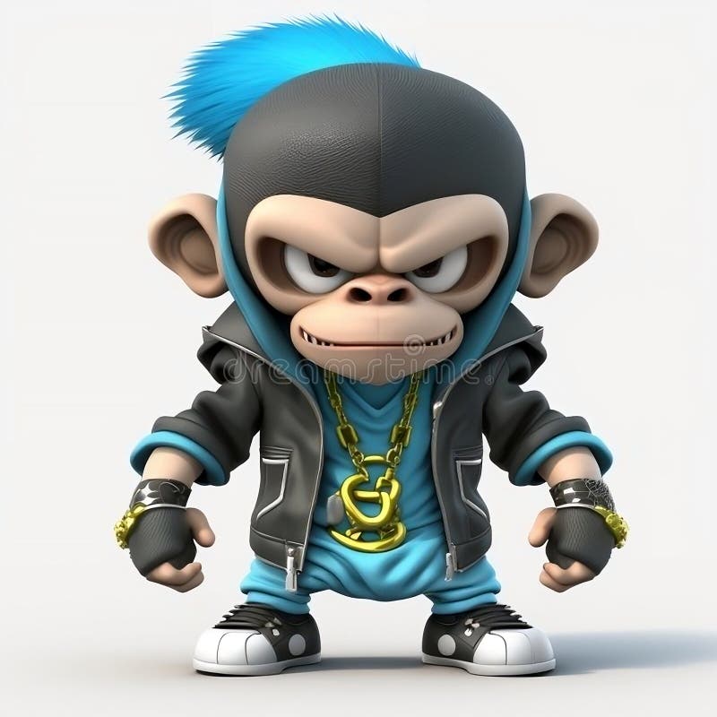 Mascot Hip Hop Cool Monkey stock illustration. Illustration of monkey ...