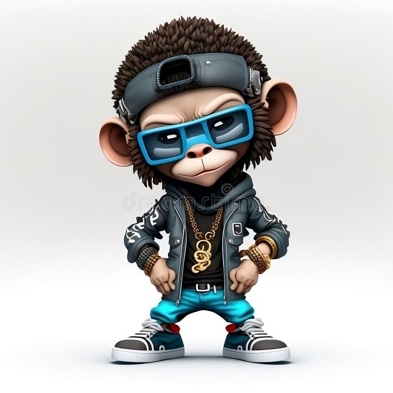 Mascot Hip Hop Cool Monkey stock illustration. Illustration of drawing ...