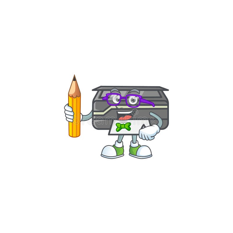 Student Printer Character Cartoon Style Stock Vector - Illustration of ...