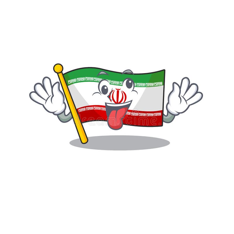 Mascot Illustration of Crazy Expression Flag Iran Cartoon Character ...