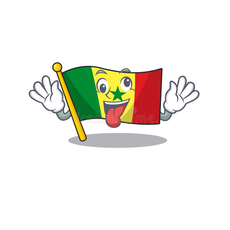 Mascot Illustration of Crazy Expression Flag Senegal Cartoon Character ...