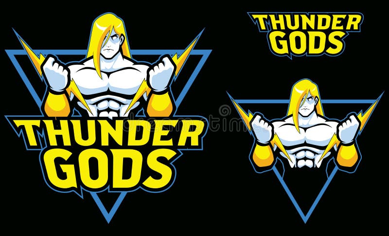 Thunder Gods Mascot stock vector. Illustration of lightning - 252845721