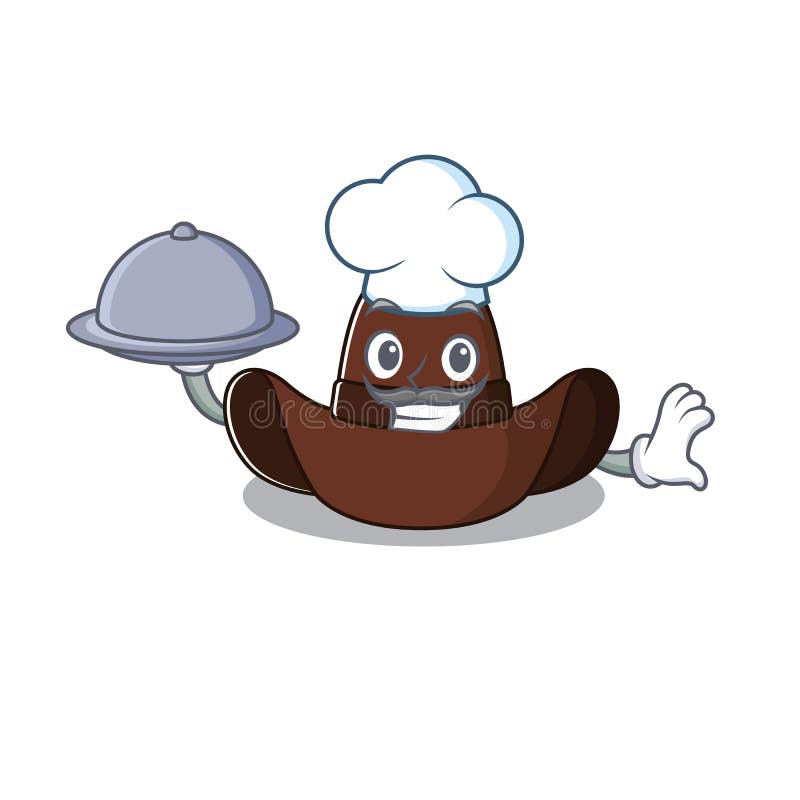 Mascot Illustration the Featuring Cowboy Hat Chef Holding Food Stock ...