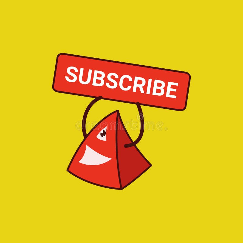 Mascot Illustration Holding Subscription Button Yellow Background Stock ...