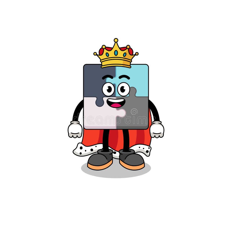 Mascot Illustration of Jigsaw Puzzle King Stock Vector - Illustration ...