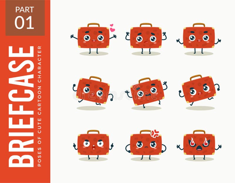 Mascot Images of the Red Briefcase. First Set Stock Vector ...