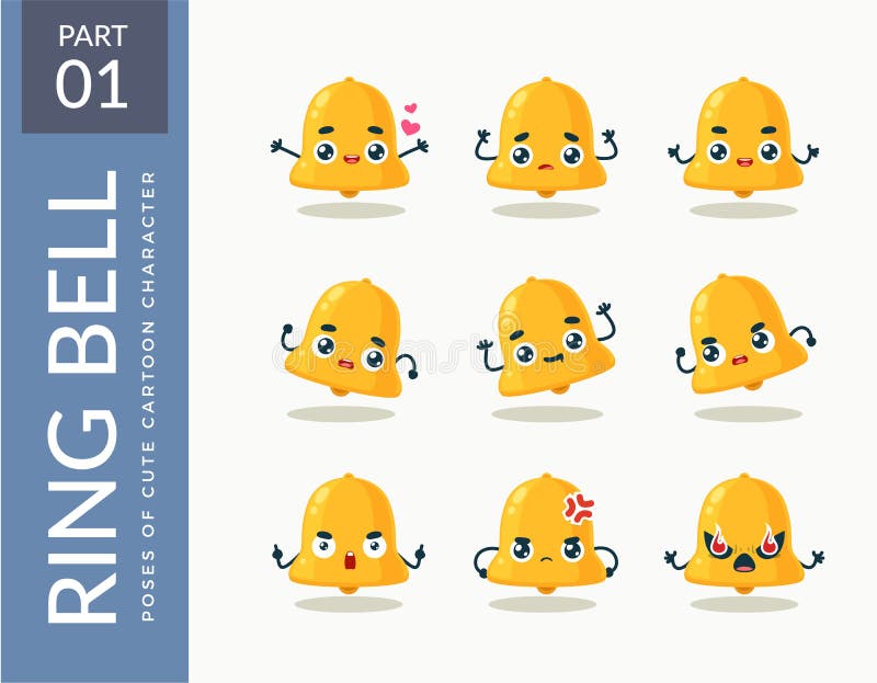 Mascot Images of the Ring Bell. First Set Stock Vector - Illustration ...