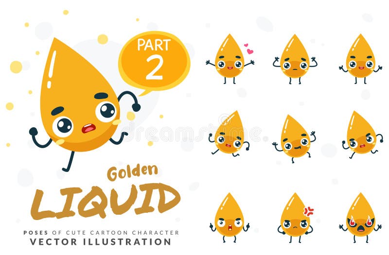 Mascot Images of the Yellow Liquid. First Set Stock Illustration ...