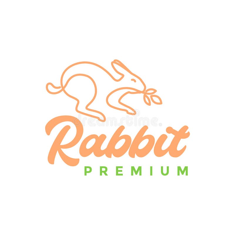 Mascot Rabbit Jump Line Logo Design Vector Stock Vector - Illustration ...