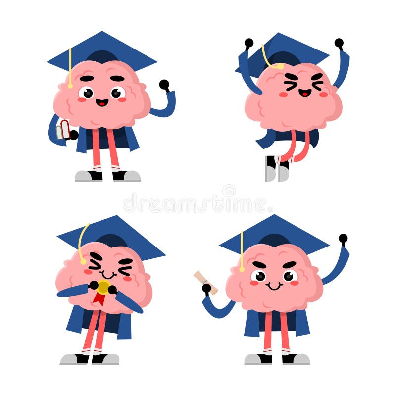 Cartoon Brain Graduate Stock Illustrations – 206 Cartoon Brain Graduate ...