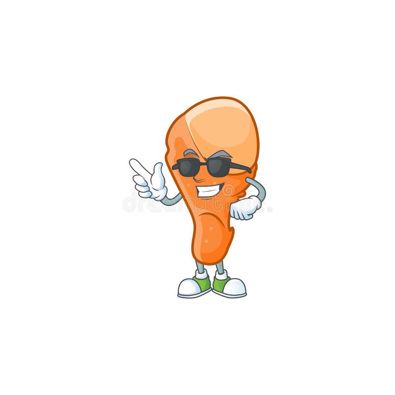 Mascot Super Cool in the Chicken Thigh Cartoon Stock Vector ...