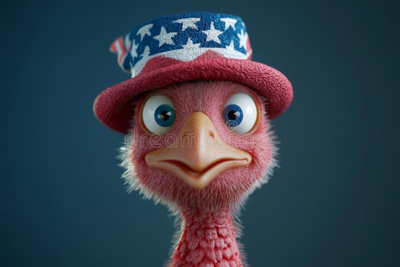 Mascot Turkey in American Hat with Stars and Stripes Stock Image ...