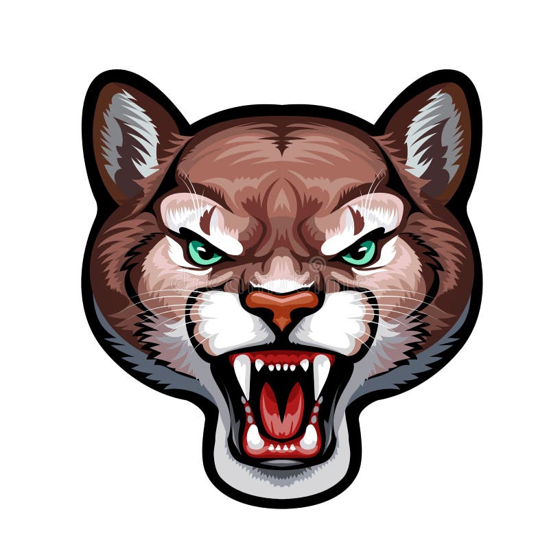 Mascot. Vector Head of Puma Stock Illustration - Illustration of jungle ...