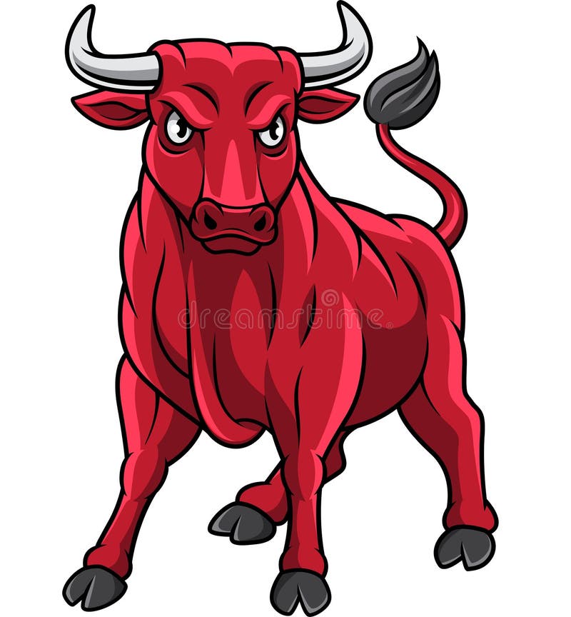 Mascota roja del toro ilustración del vector. Ilustración de peligro ...