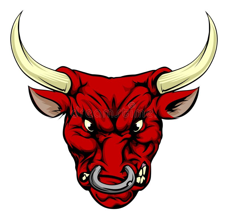 Mascota De Toro Rojo Enfadado Ilustración del Vector - Ilustración de ...