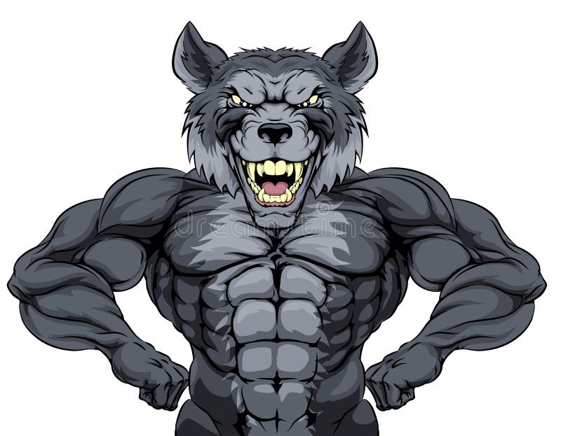 Mascote do lobo ilustração do vetor. Ilustração de construtor - 69149876