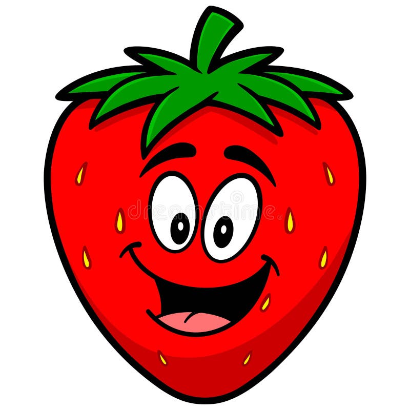 Caricature De Fraise Emoji Emoticon Icône Illustration de Vecteur ...
