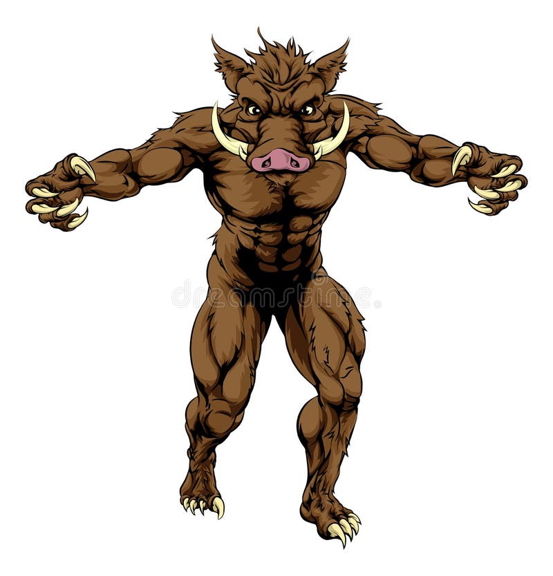 Mascotte de verrat illustration de vecteur. Illustration du balénoptère ...