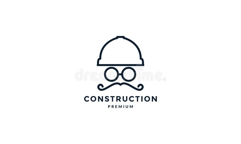 Masculine Construction Workers Line Logo Vector Icon Illustration Stock ...