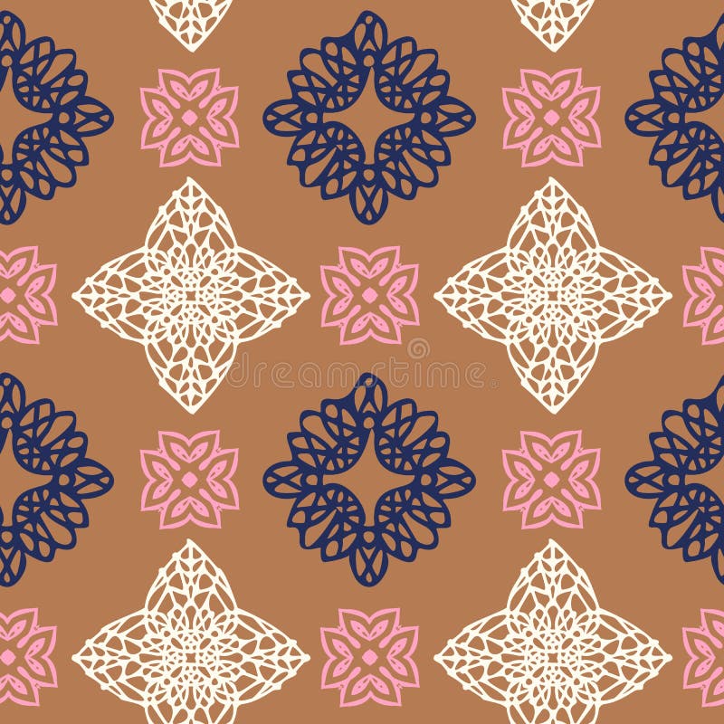 Masculine Floral Flourish Seamless Pattern. Simple Shape for Digital ...