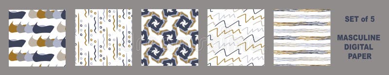 Masculine Geometric Digital Papers Collection. Classic Retro Geo Shape ...