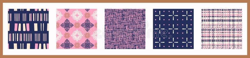 Masculine Geometric Seamless Pattern Collection. Simple Shape for ...