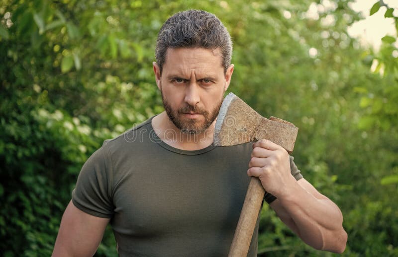 Masculine Guy with Axe. Masculine Guy with Axe. Bearded Masculine Guy ...