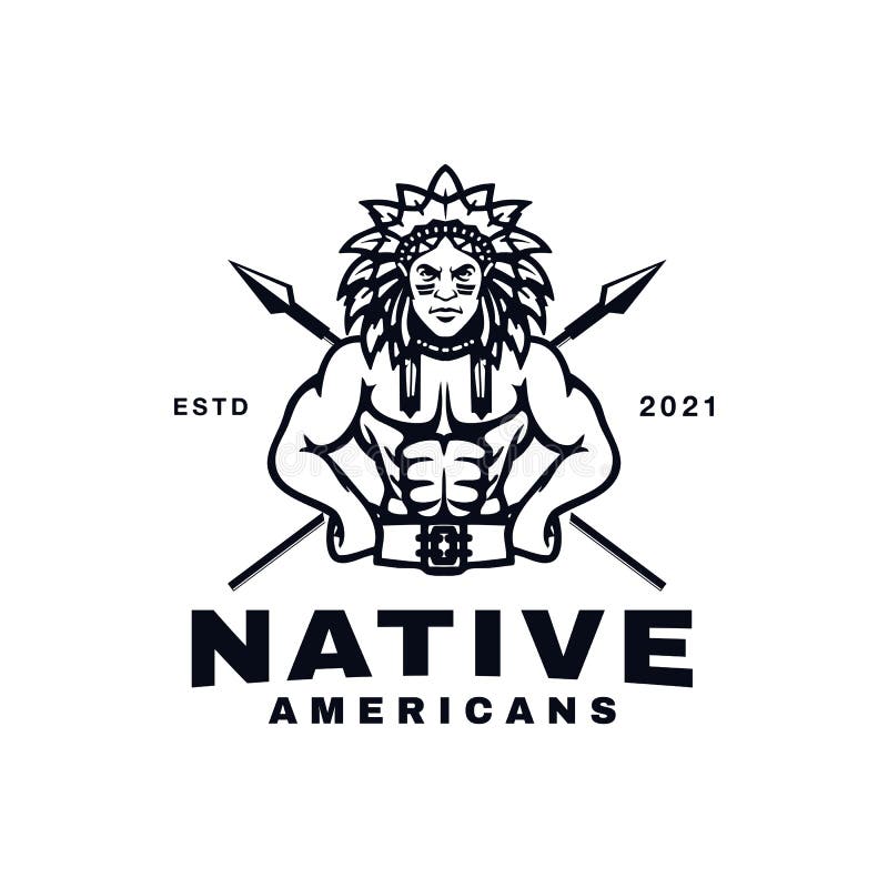 Masculine Native American Logo Designs Inspiration Stock Vector ...