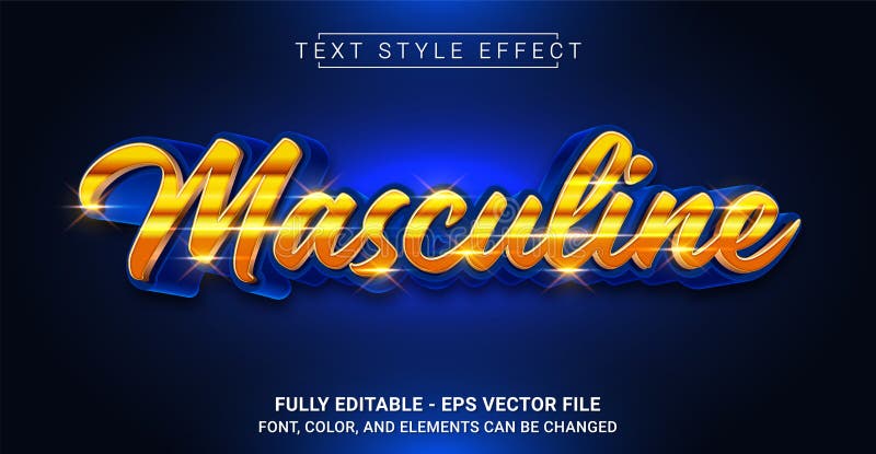 Masculine Text Style Effect. Editable Graphic Text Template Stock ...