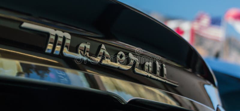 Maserati Rear Logo editorial stock photo. Image of details - 136617123