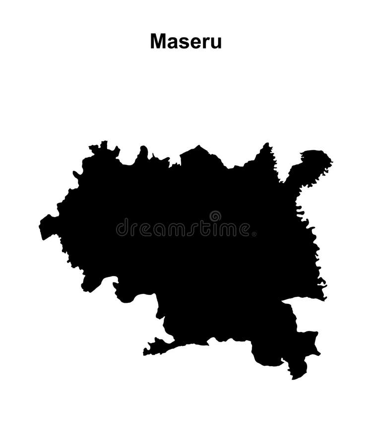 Maseru outline map stock vector. Illustration of empty - 360474226