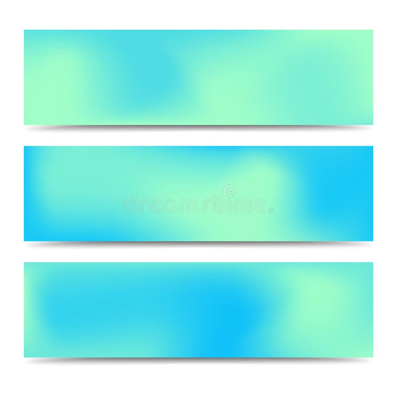 Smooth Abstract Blurred Gradient Blue Banners Set Stock Vector ...