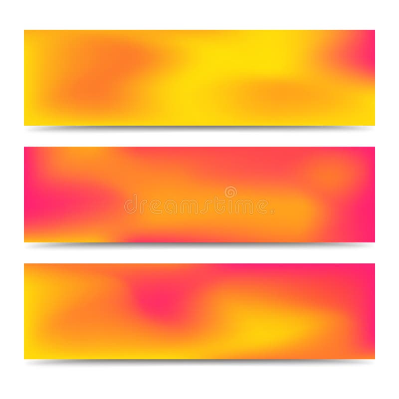 Smooth Abstract Blurred Gradient Orange Banners Stock Vector ...