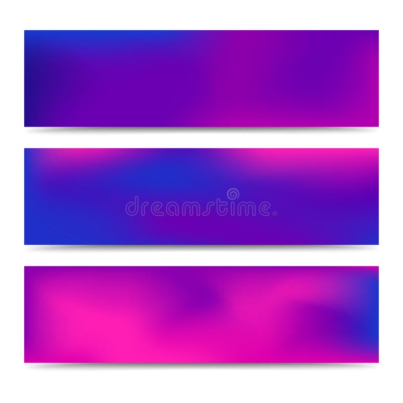 Smooth Abstract Blurred Gradient Purple Banners Stock Vector ...