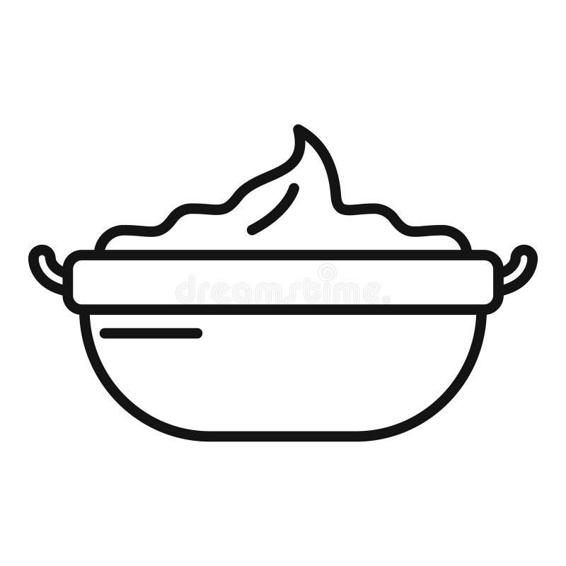 Mashed Food Icon Outline Vector. Mash Potato Stock Vector ...