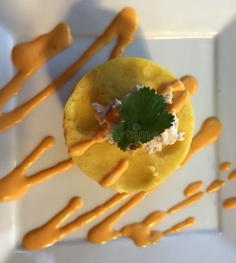 Mashed Potato Dish, Peruvian Causa. Photo Image Stock Photo - Image of ...