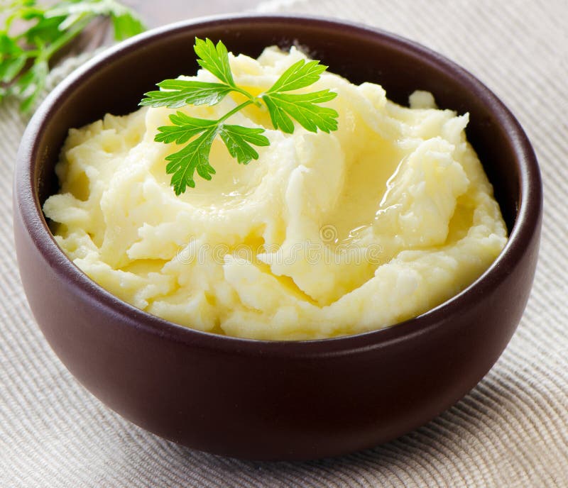 Mashed Potato with Fresh Herbs. Stock Image - Image of potato, bowl ...